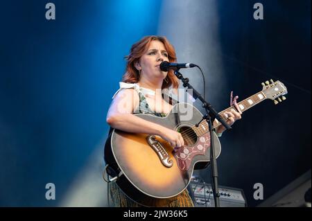 Ciara Mary-Alice Thompson of CMAT on stage during the Teenage Cancer ...