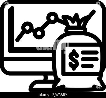 ROI icon, black vector sign with editable strokes, concept illustration ...