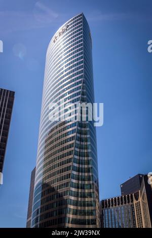 EDF tower, La Defense, a major business district located 3 kilometres ...
