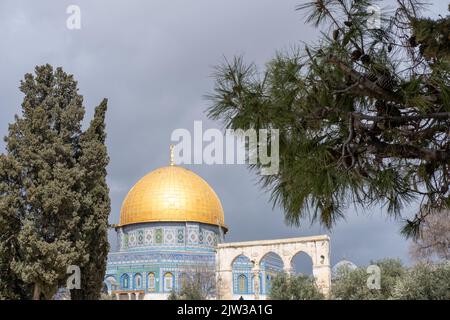 A view of an old Islamic mosque named Agia Sophia in Paphos city ...