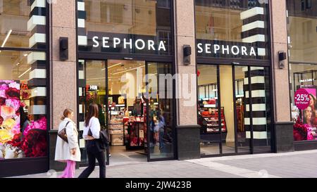 Exterior view of Sephora store with logo and storefront display ...