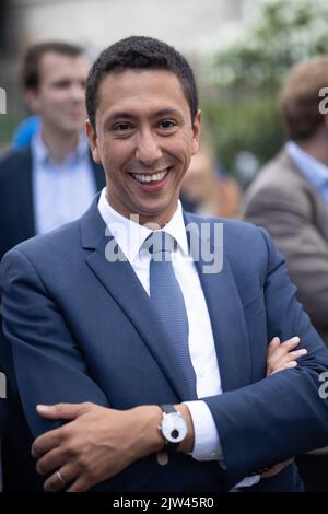 Member of Les Republicains Othman Nasrou arrives during Les ...