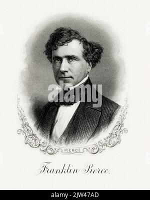 A portrait of Franklin Pierce, who was the 14th president of the USA ...