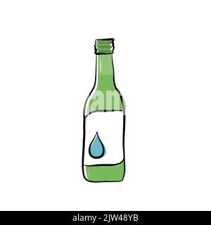 Soju, famous clear, colorless distilled beverage of Korean origin. icon ...