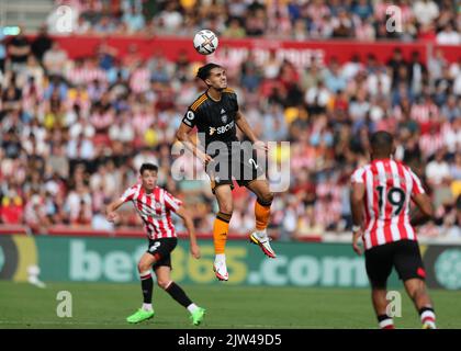 Pascal Struijk Of Leeds United heads the ball during the Newcastle ...