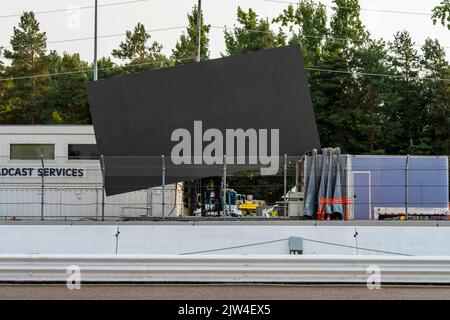 Portland, OR, USA. 2nd Sep, 2022. Firestone's mascot, Firehawk, poses ...