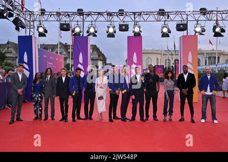 The cast of Les Rascals attends the screening of Armageddon Time during ...