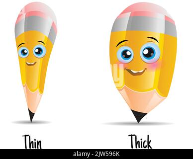 Education word card of English opposites word illustration Stock Vector ...