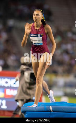 Iryna Gerashchenko of Ukraine competing in the women’s high jump at the Allianz Memorial Van ...