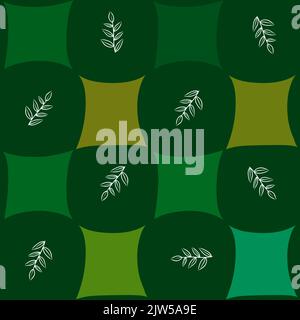 Leaves in circle seamless polka dots branches pattern for wrapping ...