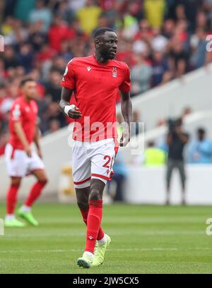 Cheikhou Kouyaté #21 of Nottingham Forest arrives before the Premier ...