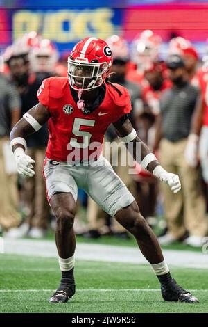Georgia Bulldogs defensive back Kelee Ringo (5) celebrates during the ...