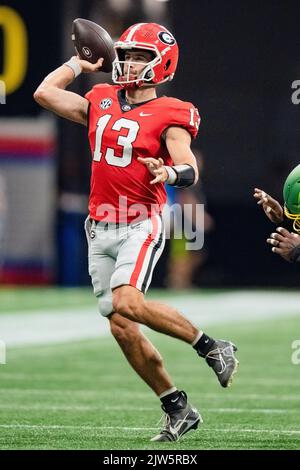 Georgia quarterback Stetson Bennett (13) during the second half of an ...
