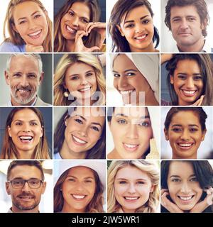 Composite image of portrait of smiling young businesswoman arms crossed ...