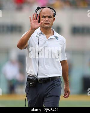 Baylor head coach Dave Aranda walks on stage to speak during the Big 12 ...