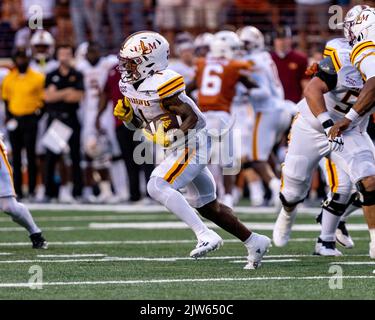 Austin. 9th Sep, 2022. Andrew Henry #1 of the UL Monroe Warhawks in ...