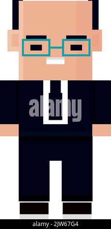 pixel bald man Stock Vector Image & Art - Alamy