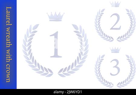 wreath frame ranking illustration set . from 1st place to 3rd place ...