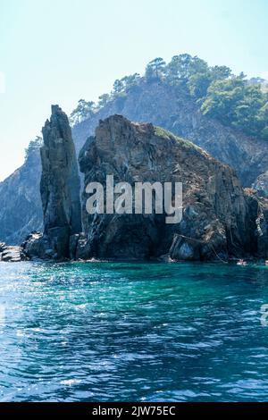 Steep rocks and caves are worth seeing. Boat tours are made to the ...