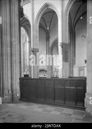 Interior of the Domkerk (Domplein) in Utrecht, during restoration work ...