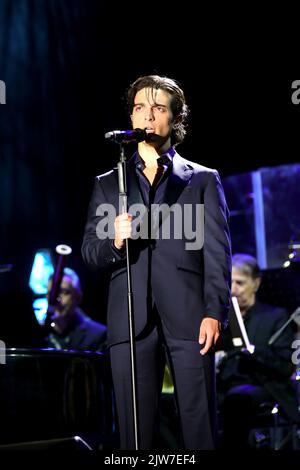 Gianluca Ginoble of Il Volo during the prayer vigil of the youth ...