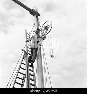 Image of placing an overhead line portal for the electrification of the ...
