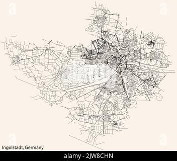 Street roads map of INGOLSTADT, GERMANY Stock Vector Image & Art - Alamy