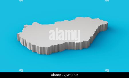 Map of Hungary in blue color Stock Photo - Alamy