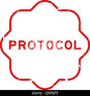 Grunge red protocol word rubber seal stamp on white background Stock Vector Image & Art - Alamy