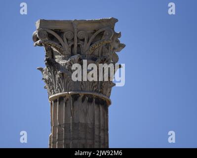 Doric column made out of Pentelic marble in the Roman Agora of Athens ...