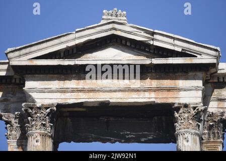 Doric columns and pediment made out of Pentelic marble part of Athena ...