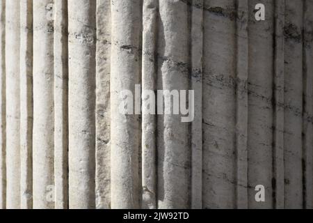 Doric column detail made out of Pentelic marble in the Roman Agora of ...