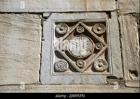 Marble carved architectural detail of Aghios Eleutherios a Byzantine ...