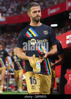 Miralem Pjanic of FC Barcelona during the friendly match between FC ...