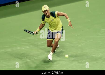 Rinky Hijikata (AUS) competing in the first round of at the 2022 US ...