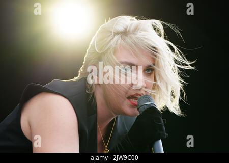 Singer-songwriter Self Esteem, Rebecca Lucy Taylor, performing at the ...