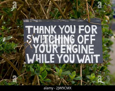 Switch off vehicle engine plea Stock Photo - Alamy