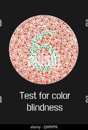 Ishihara test for color blindness. Color blind test. Green number 9 for ...