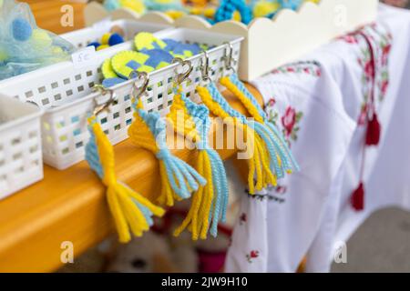Charity market, Ukrainian national clothes, trinket, colors Stock Photo ...