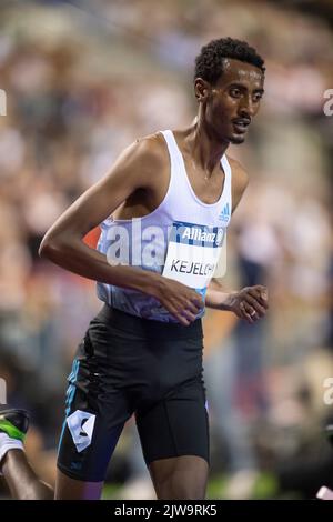 Yomif Kejelcha of Ethiopia competing in the men’s 5000m heats at the ...