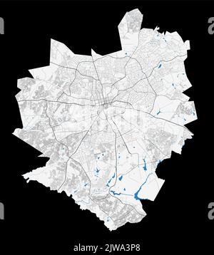 Printable street map of Harare, Zimbabwe. Map template for business use ...