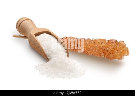 Sugar crystal sticks with cinnamon isolated on white Stock Photo - Alamy