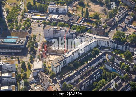 Aerial view, Hotel NH Düsseldorf City Nord, construction site and new ...