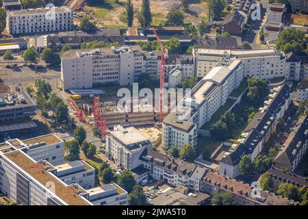 Aerial view, Hotel NH Düsseldorf City Nord, construction site and new ...