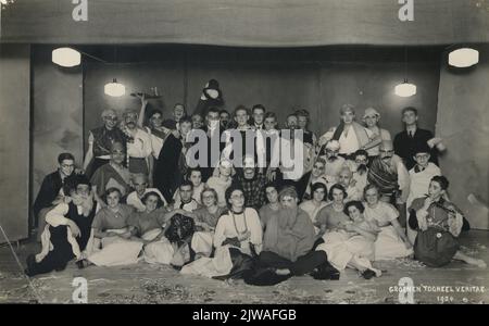 Group portrait of members of the Veritas student association during the ...
