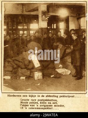 Interior of the post office (Stationsplein) in Utrecht: the sorting ...