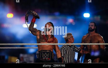 Roman Reigns during WWE Clash at the Castle, Cardiff 2022 (Karl Newton ...
