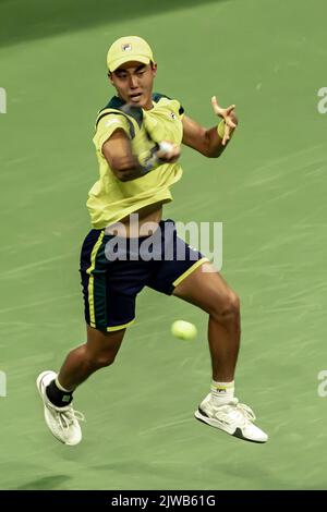 Rinky Hijikata (AUS) competing in the first round of at the 2022 US ...