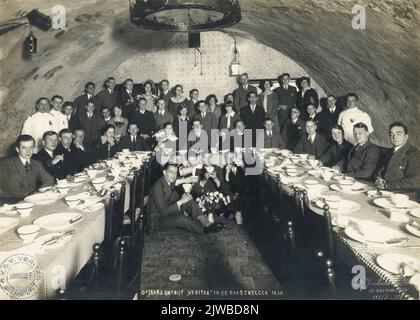 Group portrait of members of the Veritas student association during the ...