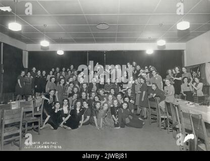 Group portrait of new members of Studentvereniging Veritas, during the ...